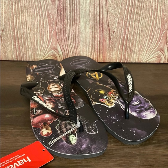 Havaianas | Shoes | New Mens Havaianas Superhero Avengers Black Flip ...
